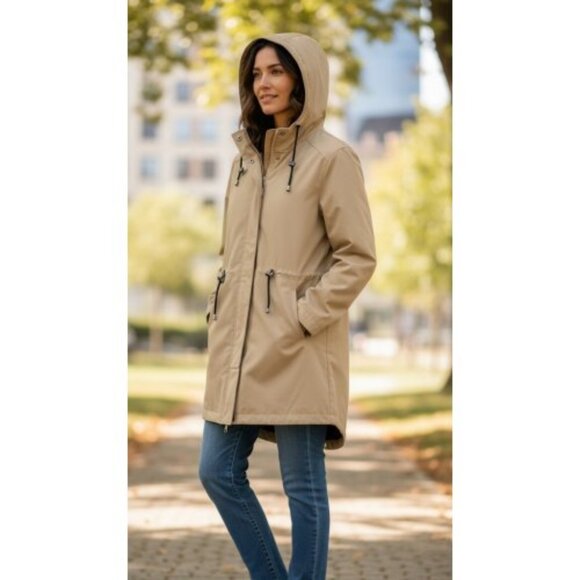 Koret | Jackets & Coats | Koret Khaki Lined Rain Jacket Ladies Petite ...